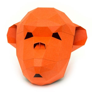 Monkey Mask MAKEHEADS Download Printable PDF Template Papercraft DIY ...