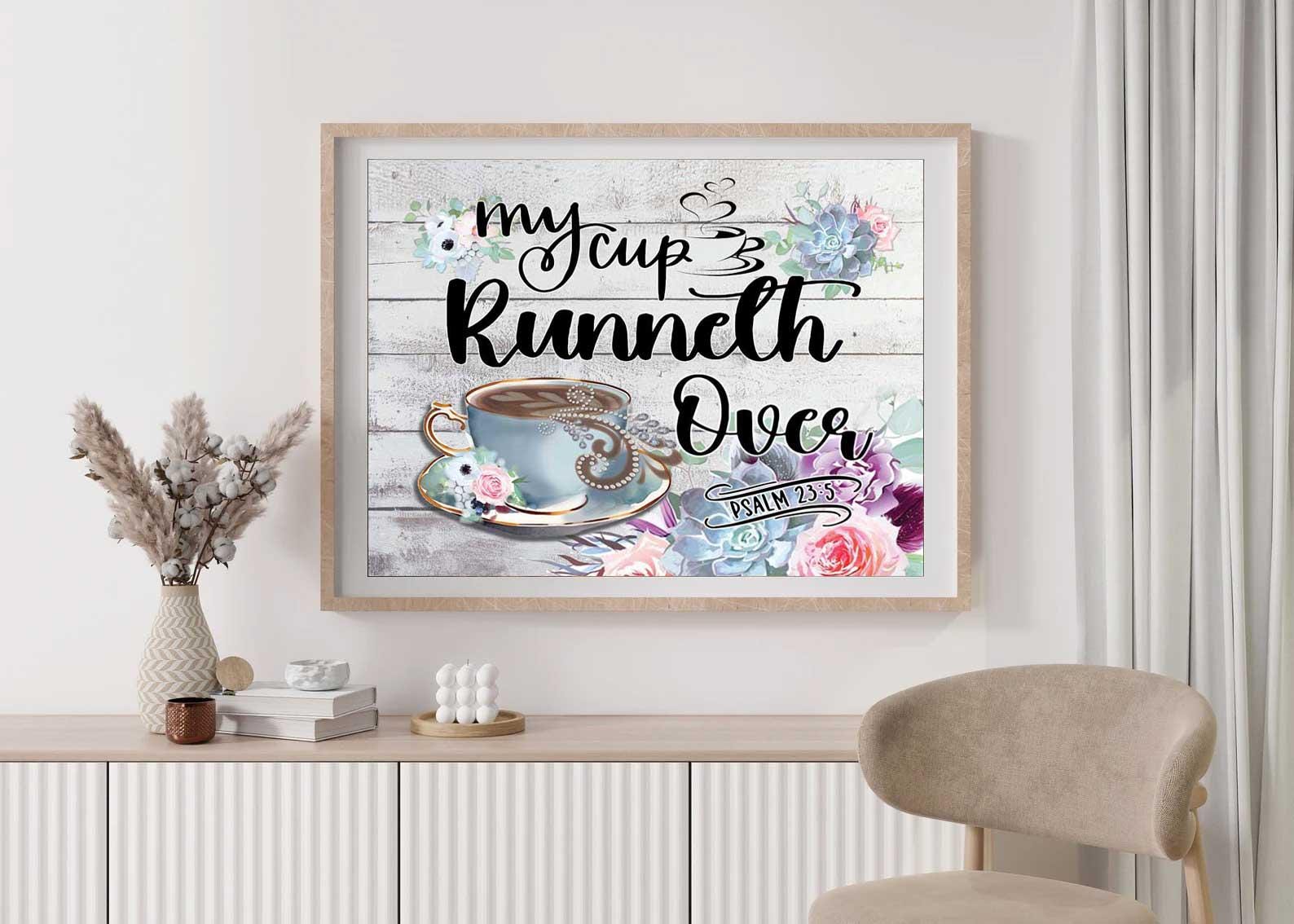 My Cup Runneth Over Bible Verse Psalm 23 내 잔이 넘치나이다 시편 23 - Etsy