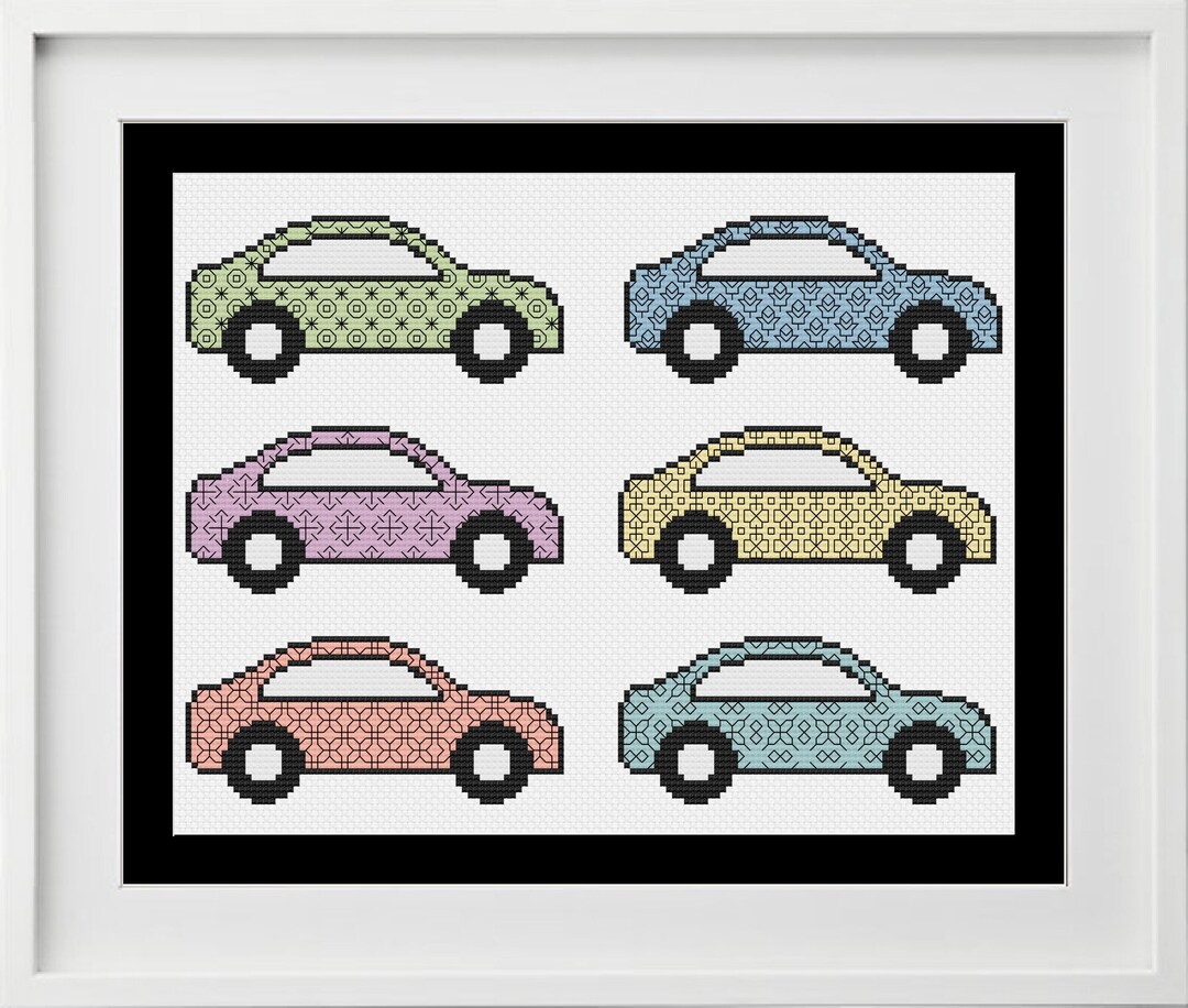 Blackwork Cars | Cross Stitch Pattern PDF | - Etsy