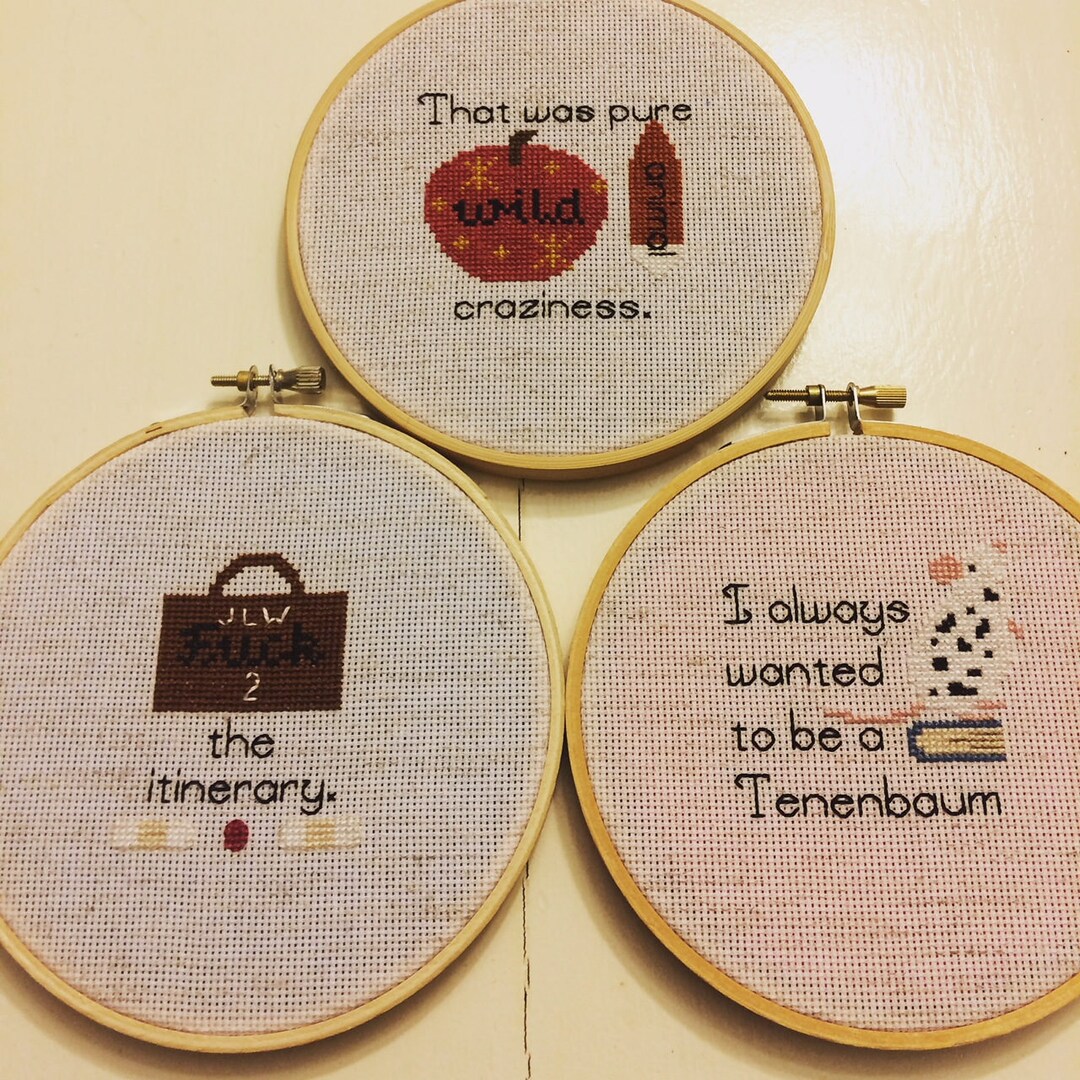 Wes Anderson Film Cross Stitch Patterns PDF (set of 4) - Etsy