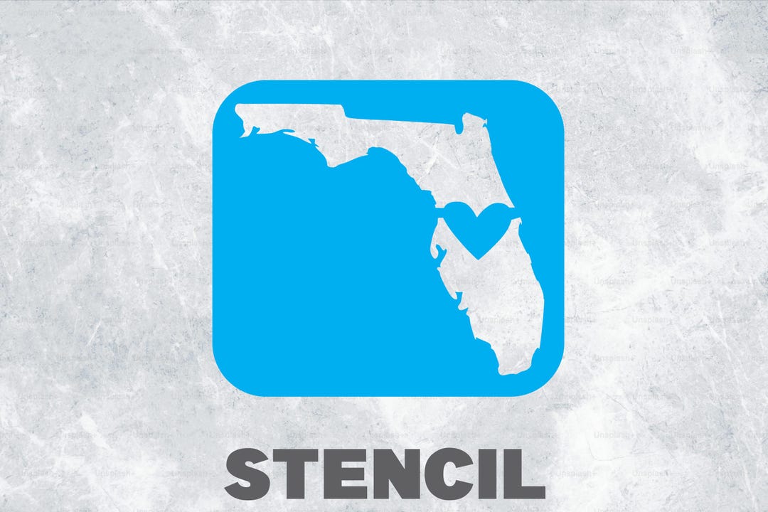 Florida Stencil, Florida State Template, Florida Pattern, US State ...