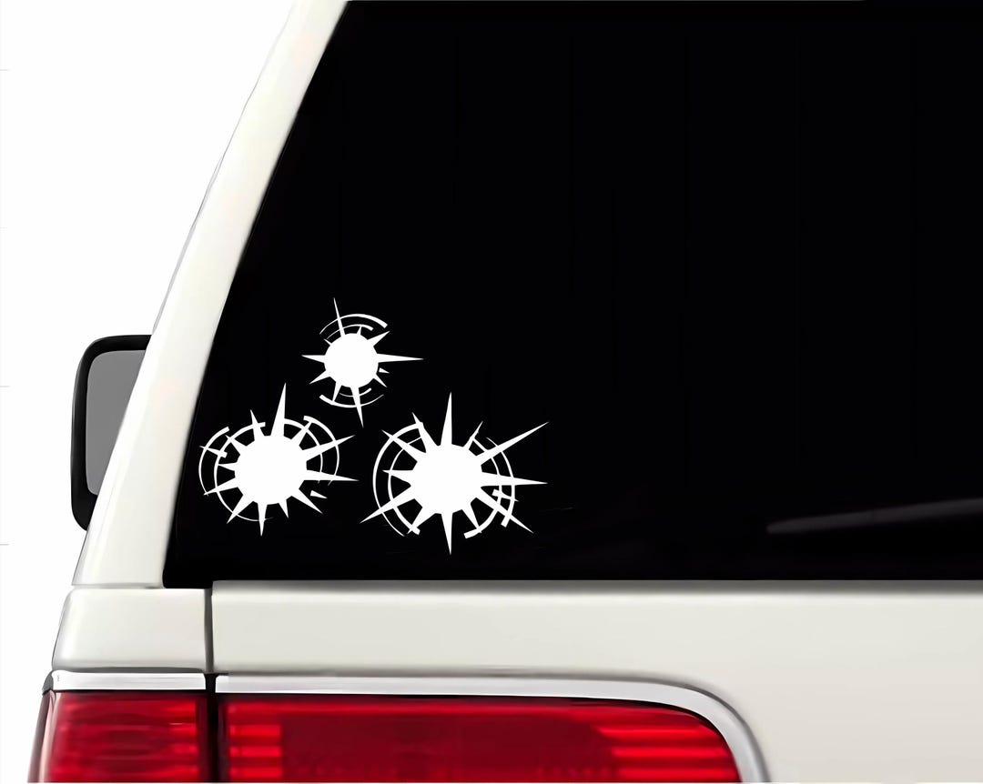 Bullets Vinyl Decal, Bullet Holes Car Sticker, Shots Decal, Cracked ...