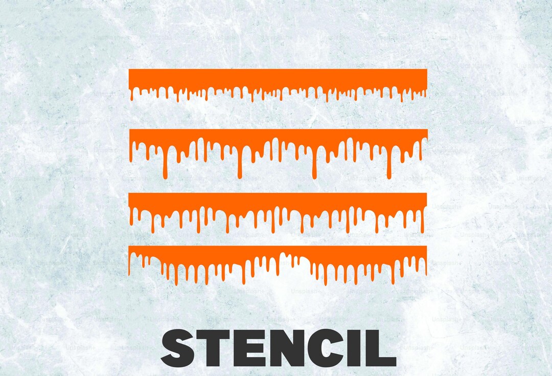 Dripping Stencil, Drops Template, Drip Pattern, Paint Dripping Cliche ...