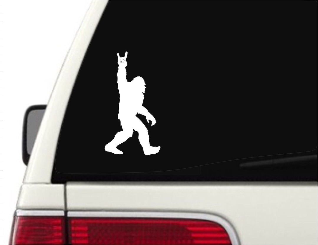Bigfoot Vinyl Sticker, Sasquatch Car Bumper Decal, Funny Yeti Sticker ...