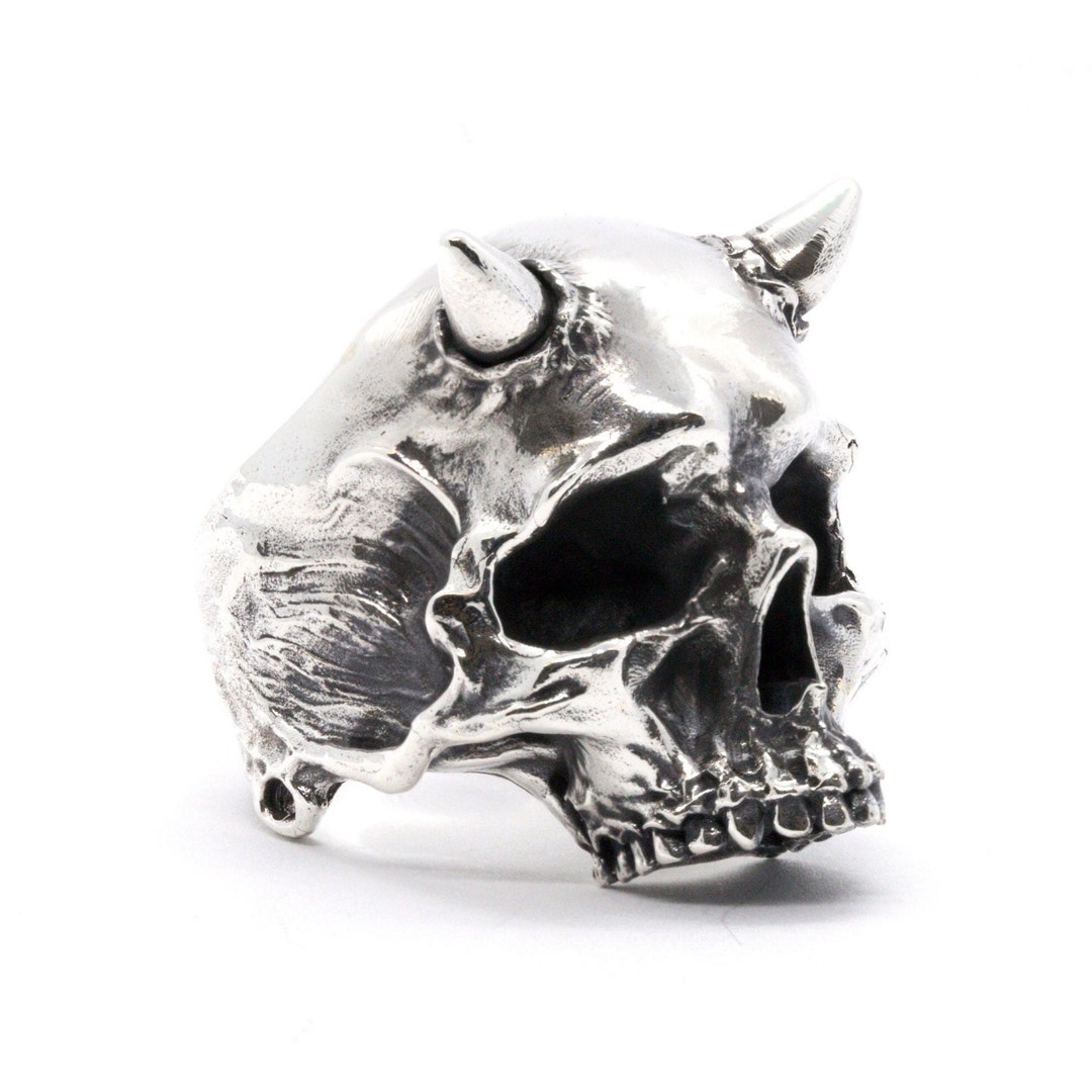 Horn Skull Ring - Etsy