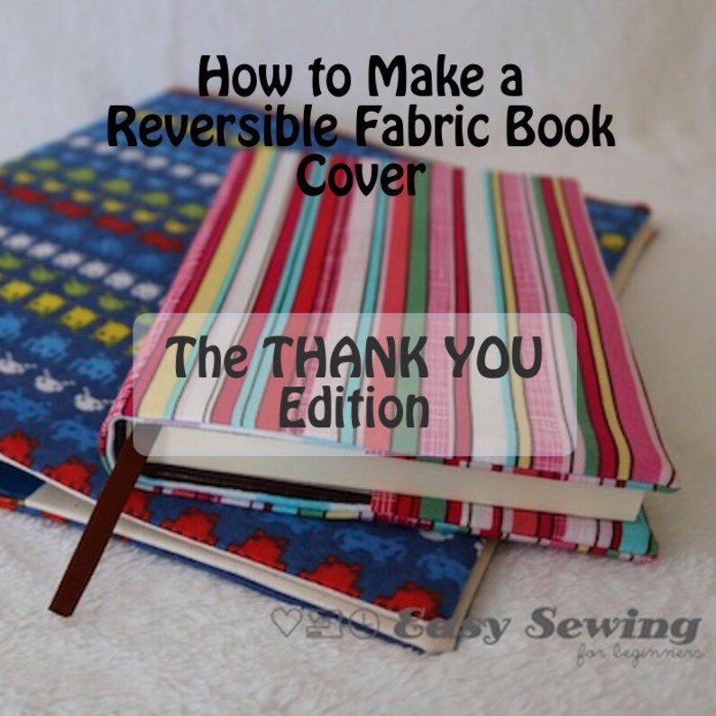 Reversible Fabric Book Cover PDF Instructions - Etsy