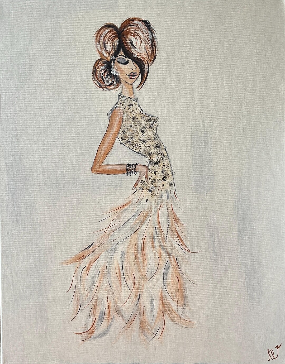 Acrylic Art “fashion Fit” Painting - Etsy