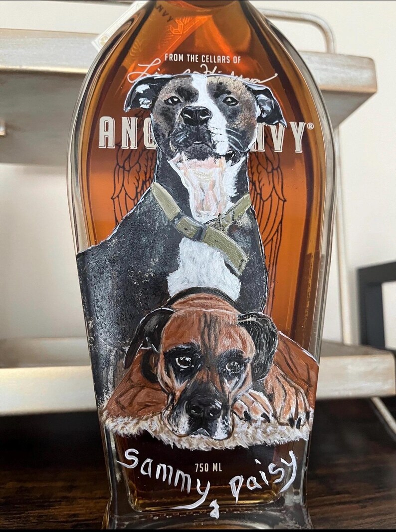 Custom Hand Painted Pet Portrait on a Bottle! Great Gift Idea.. - Etsy