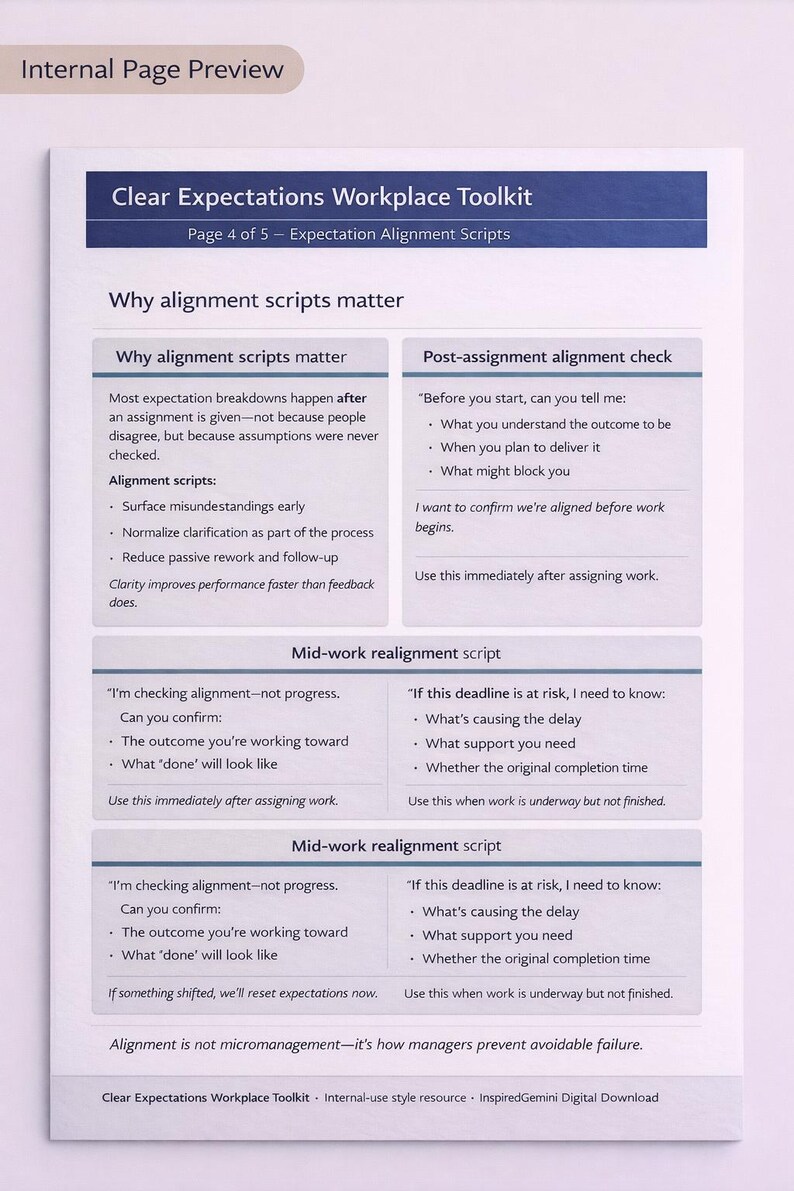Clear Expectations Workplace Toolkit, Manager and HR Framework for ...
