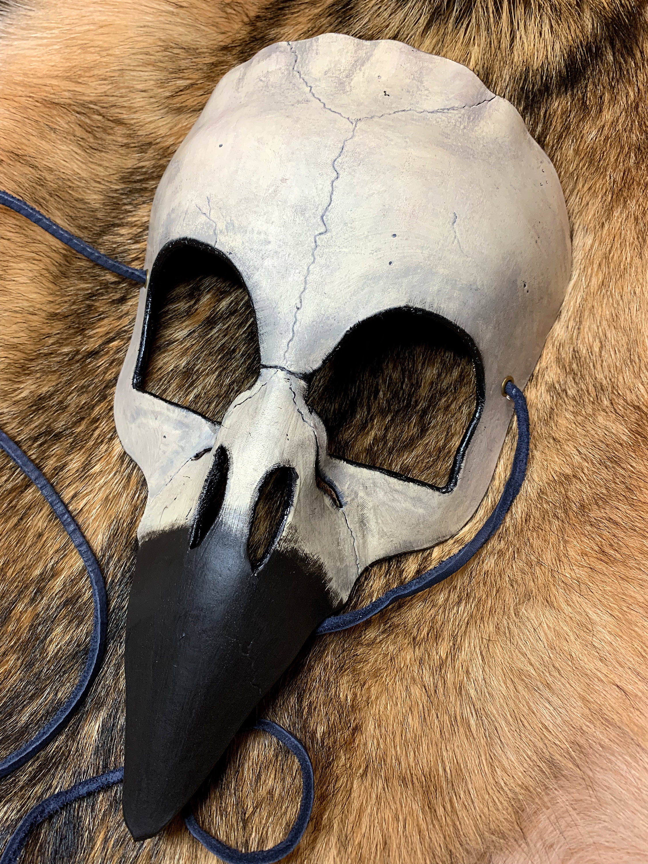 Handmade Leather Bird Skull Mask - Etsy