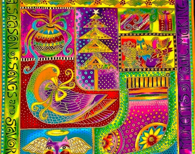 CELESTIAL DREAMS PANEL Fabric Laurel Burch Sun Moon Stars Night Sky ...