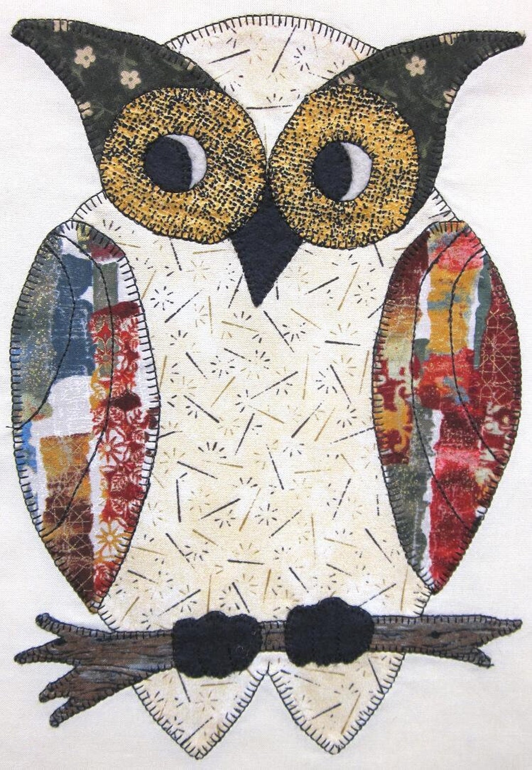 113 - OWL PATTERN or KIT W/ Complete Instructions for 2 Applique Styles ...
