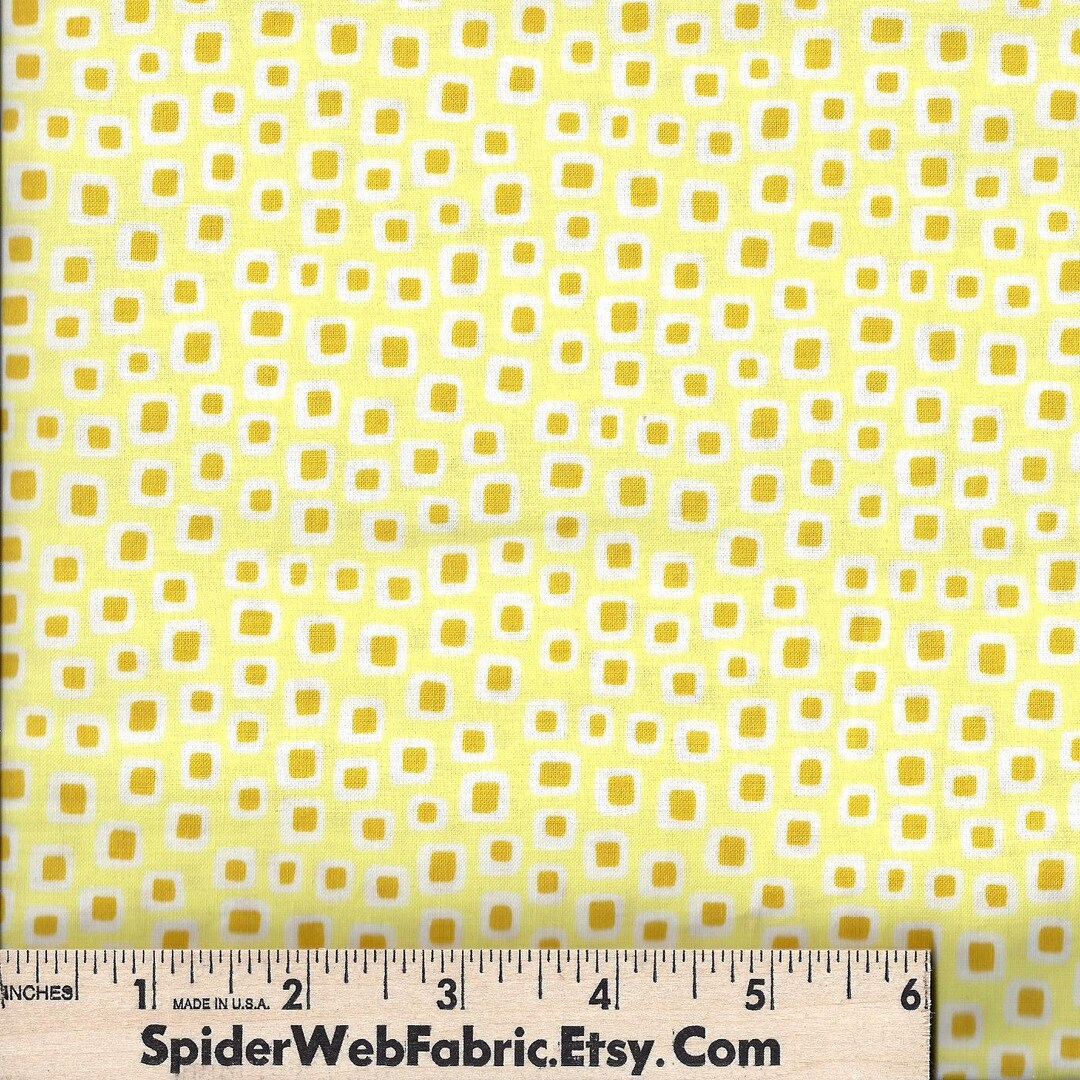 SUN SPOTS Fabric - Tone on Tone Yellow Gold Tiny Squares - Confetti ...