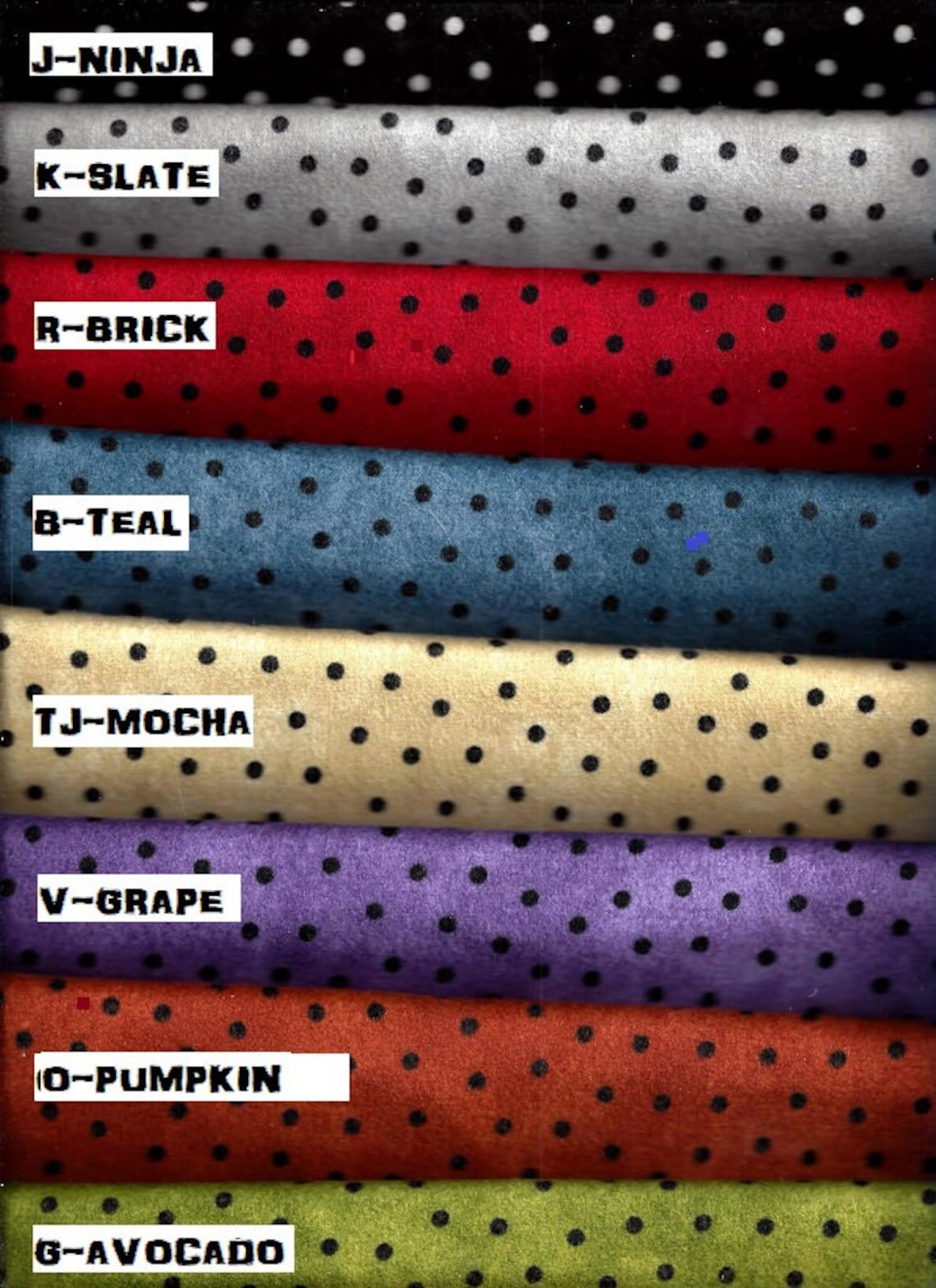 WOOLIES FLANNEL DOTS Fabric - Fourteen (14) Different Colors - Super ...
