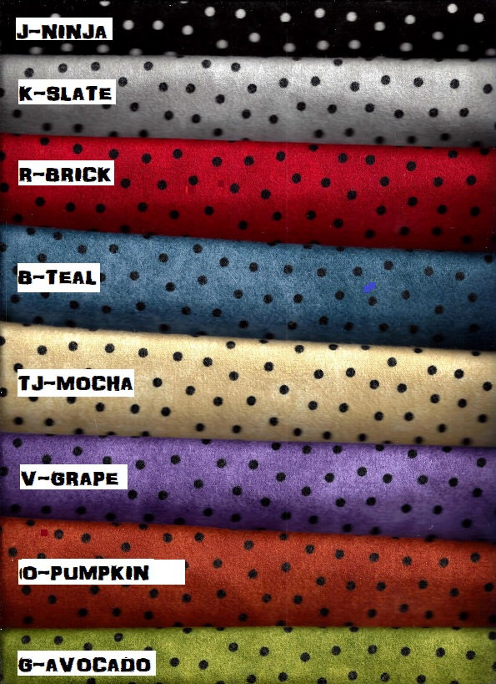 WOOLIES FLANNEL DOTS Fabric - Fourteen (14) Different Colors - Super ...