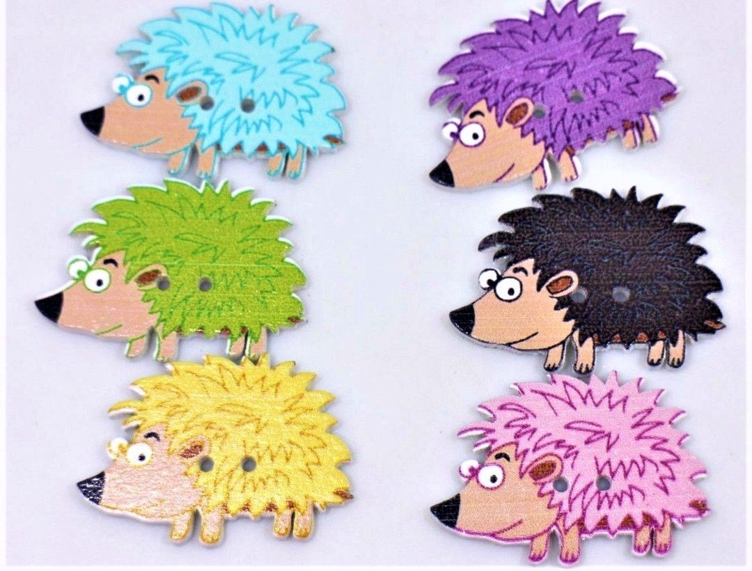 149 WOODEN HEDGEHOGS Shaped Buttons Animals Hedge Hogs - Etsy