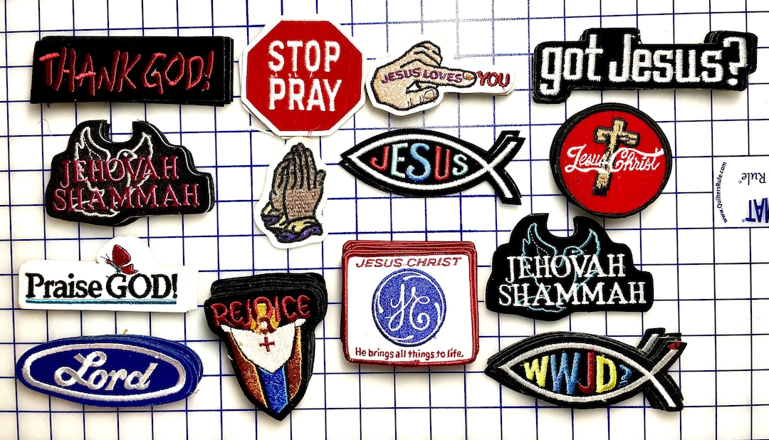 CHRISTIAN IRON_ON PATCHES - Bible Scripture Jesus God Church ...