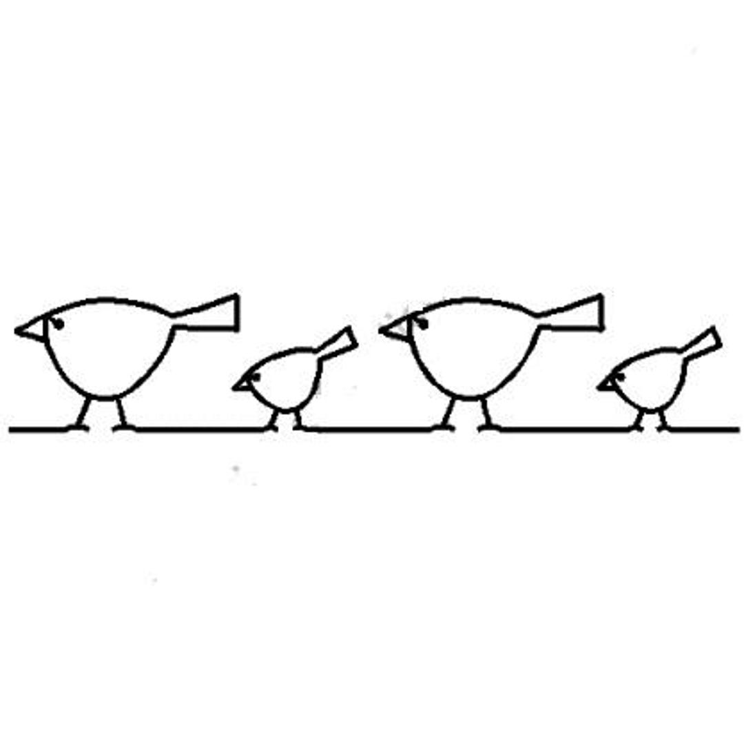 BIRDS WALKING STENCIL -border - Continuous Line - 2 Inch - Flexible ...