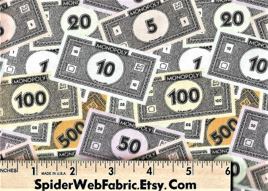 MONOPOLY MONEY Fabric - Licensed - Parker Bros. Realestate Game - Bills ...