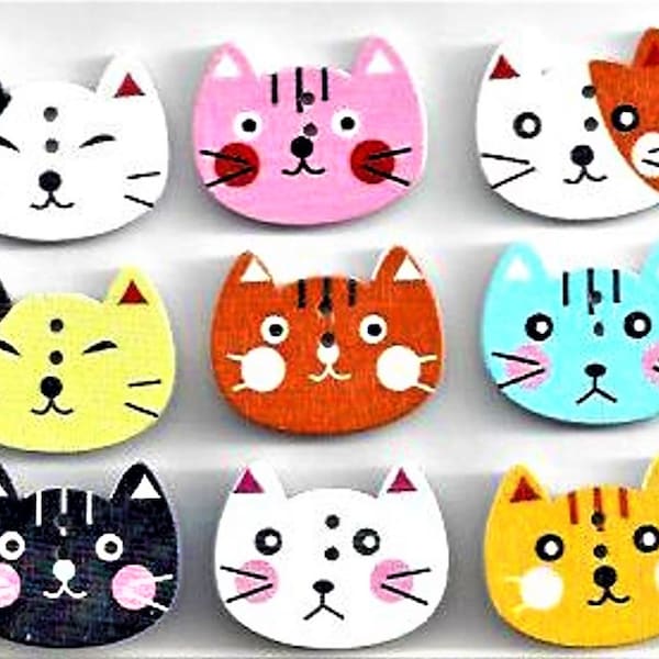 Cat Buttons - Etsy