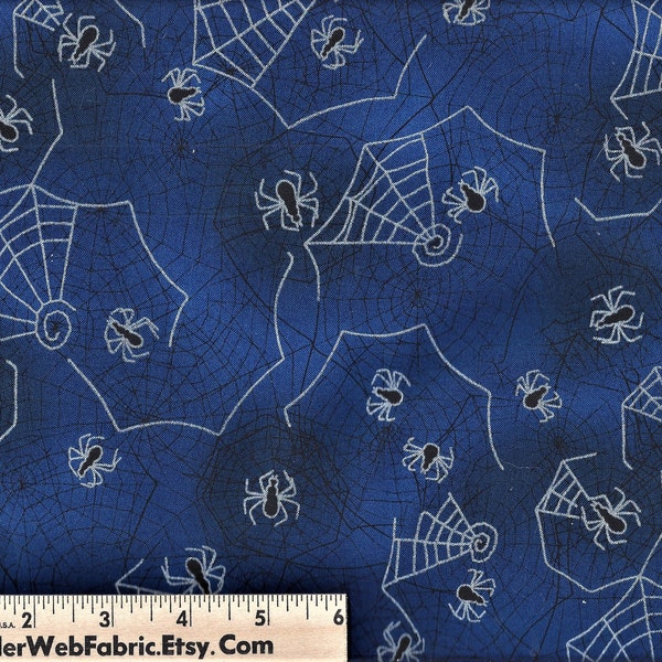 Blue Spider Web Fabric - Etsy