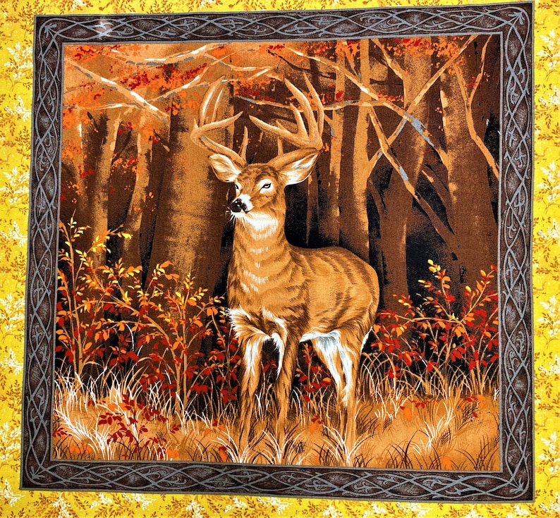 168 DEER ME PANEL Fabric Nature's Corner Pillow Panel - Etsy