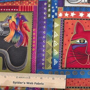 COLORED CAT PANEL Fabric by Laurel Burch - Fabulous Felines - Cat Block ...