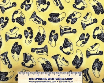 CALL ME Old Fashioned TELEPHONES Fabric Phones on Green - Etsy