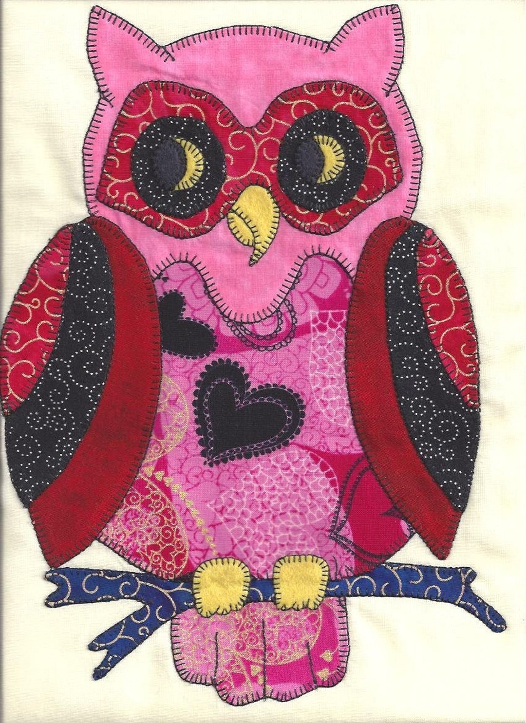 117 - OWL PATTERN or KIT W/ Complete Instructions for 2 Applique Styles ...