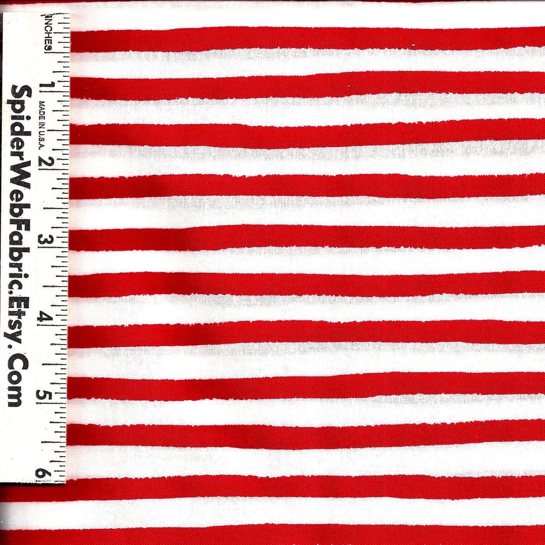 No. 4 - RED & WHITE STRIPE Fabric - Red Stripe 1/4" Andwhite Stripe Is5 ...