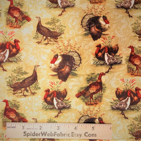 Wild Turkey Fabric - Etsy