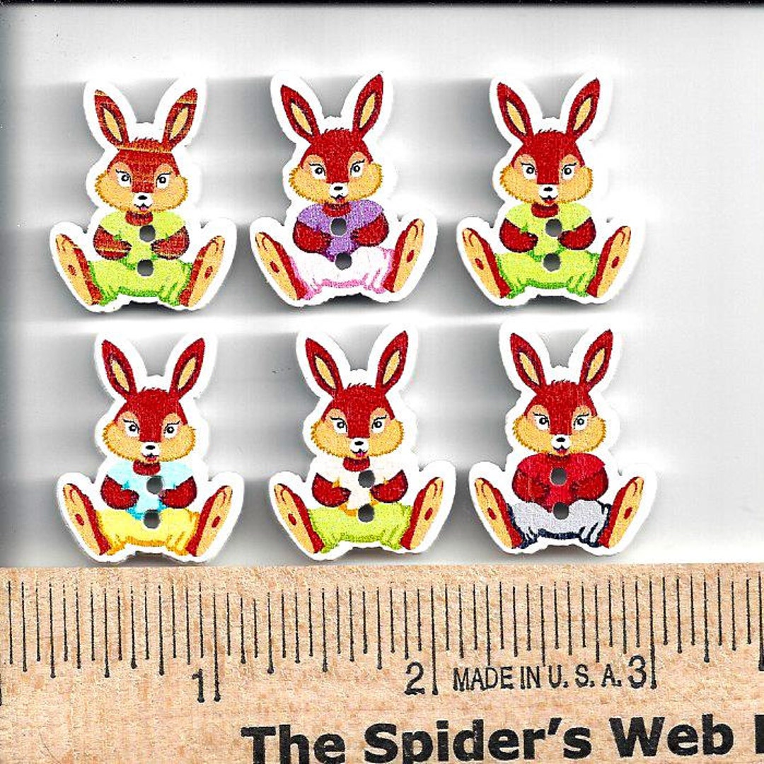 118 Wooden BUNNY Buttons Bunny Rabbit Shaped Buttons - Etsy
