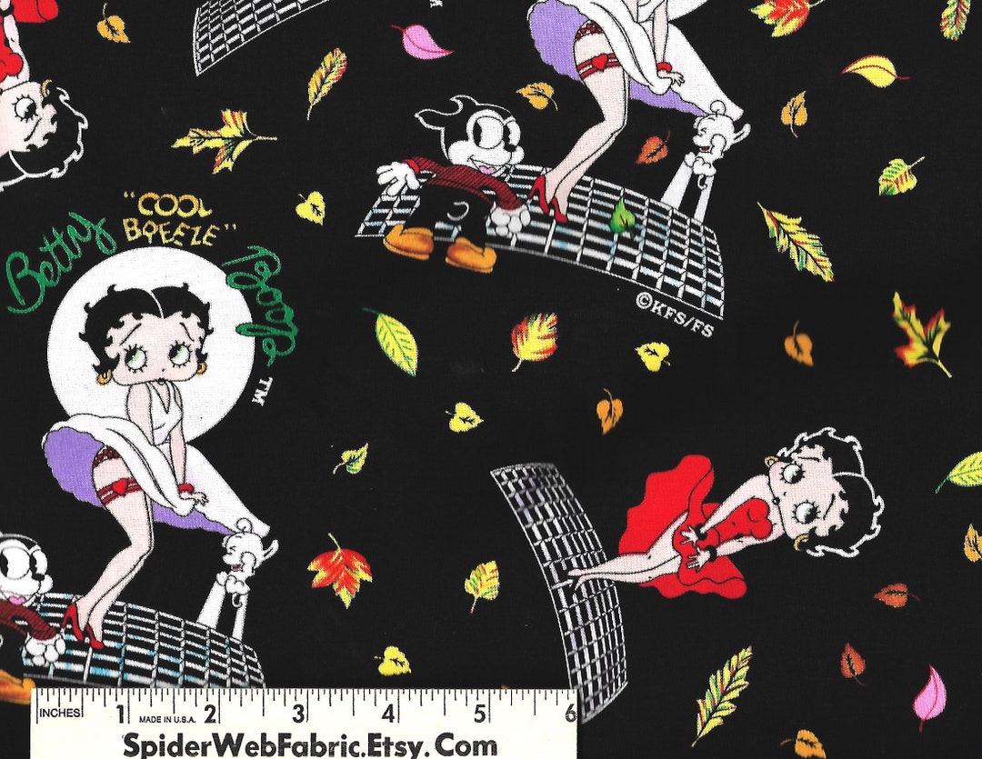 Vintage BETTY BOOP Fabric With Her Dog Bimbo - New York - Subway Grate ...
