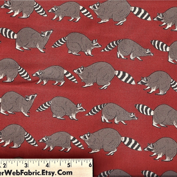 Raccoon Fabric - Etsy UK
