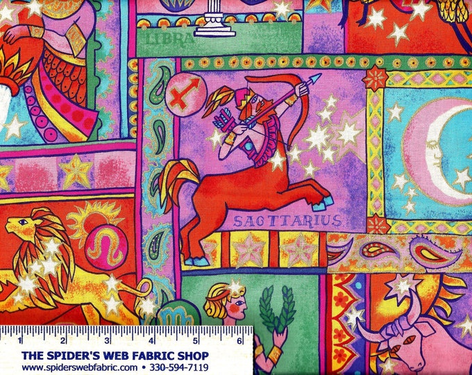 What's Your Sign? ZODIAC Fabric Astrology Horoscope Alexander Henry ...