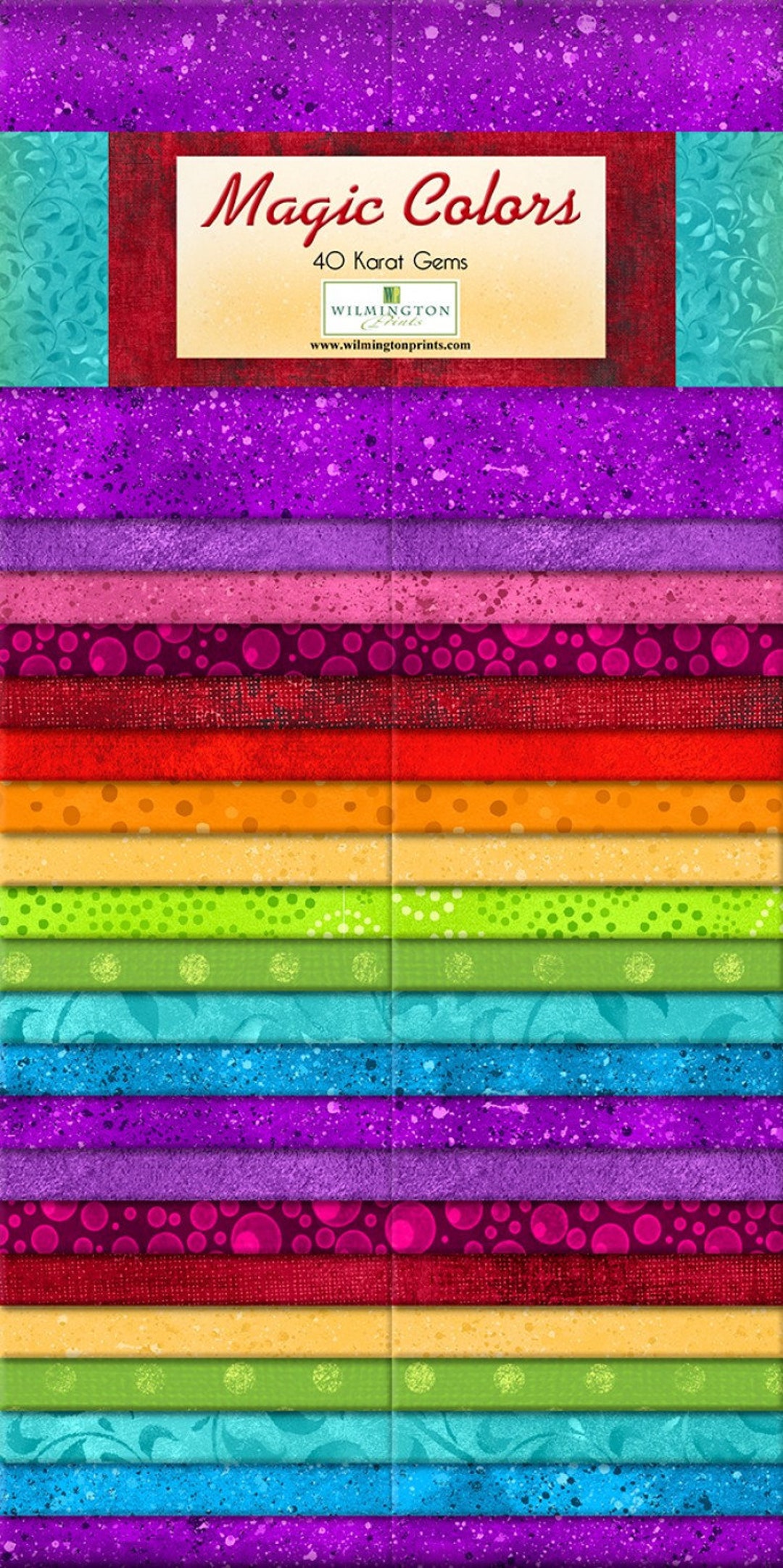 MAGIC COLORS Jelly Roll 2-1/2 Inch Strips Fabric Pack 40 Strips per ...