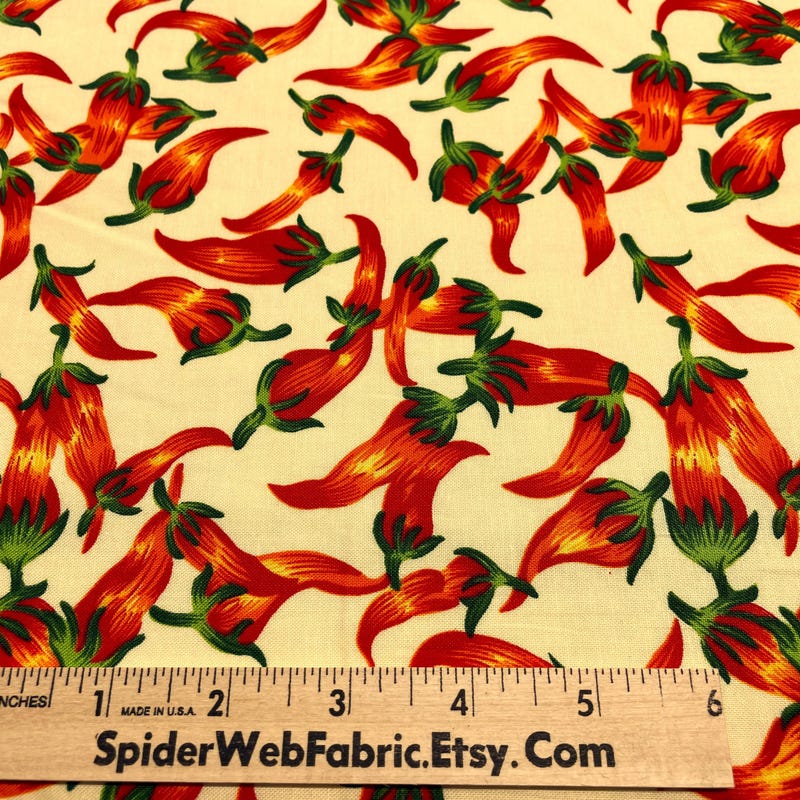Chili Pepper Fabric - Etsy