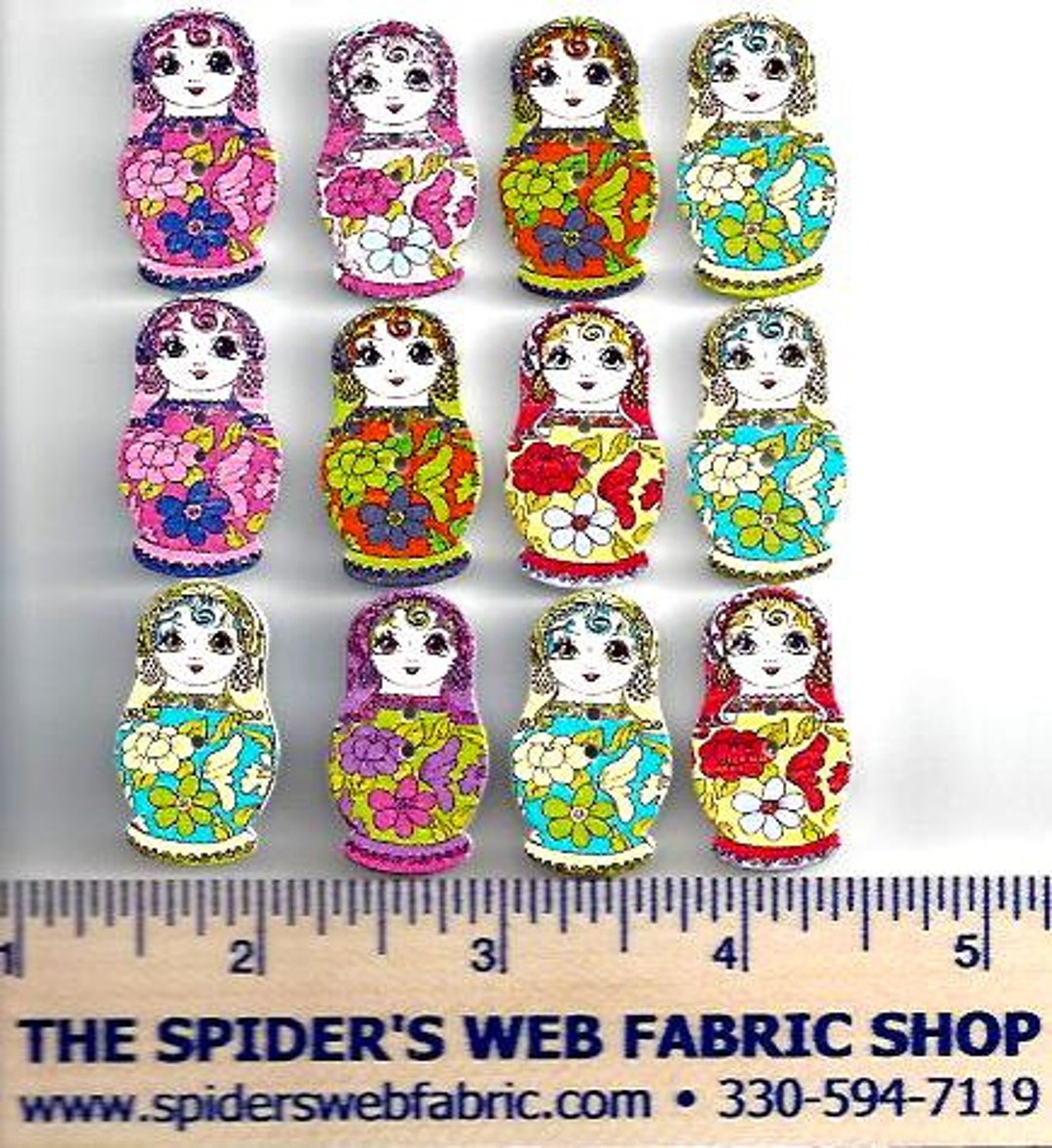 Wooden LADY BUTTONS - Girl Shaped Buttons - Russian Matryoshka Dolls ...