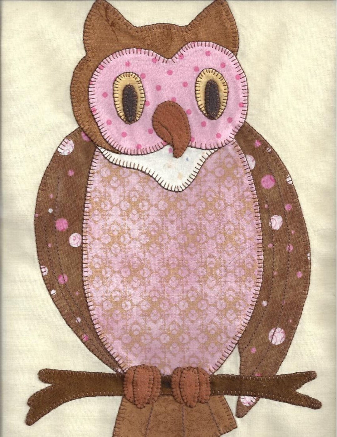 107 - OWL PATTERN or KIT W/ Complete Instructions for 2 Applique Styles ...