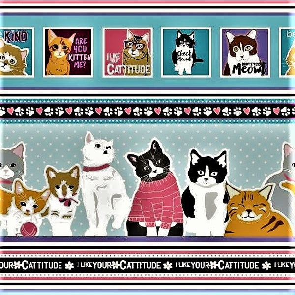 Catitude Fabric - Etsy UK