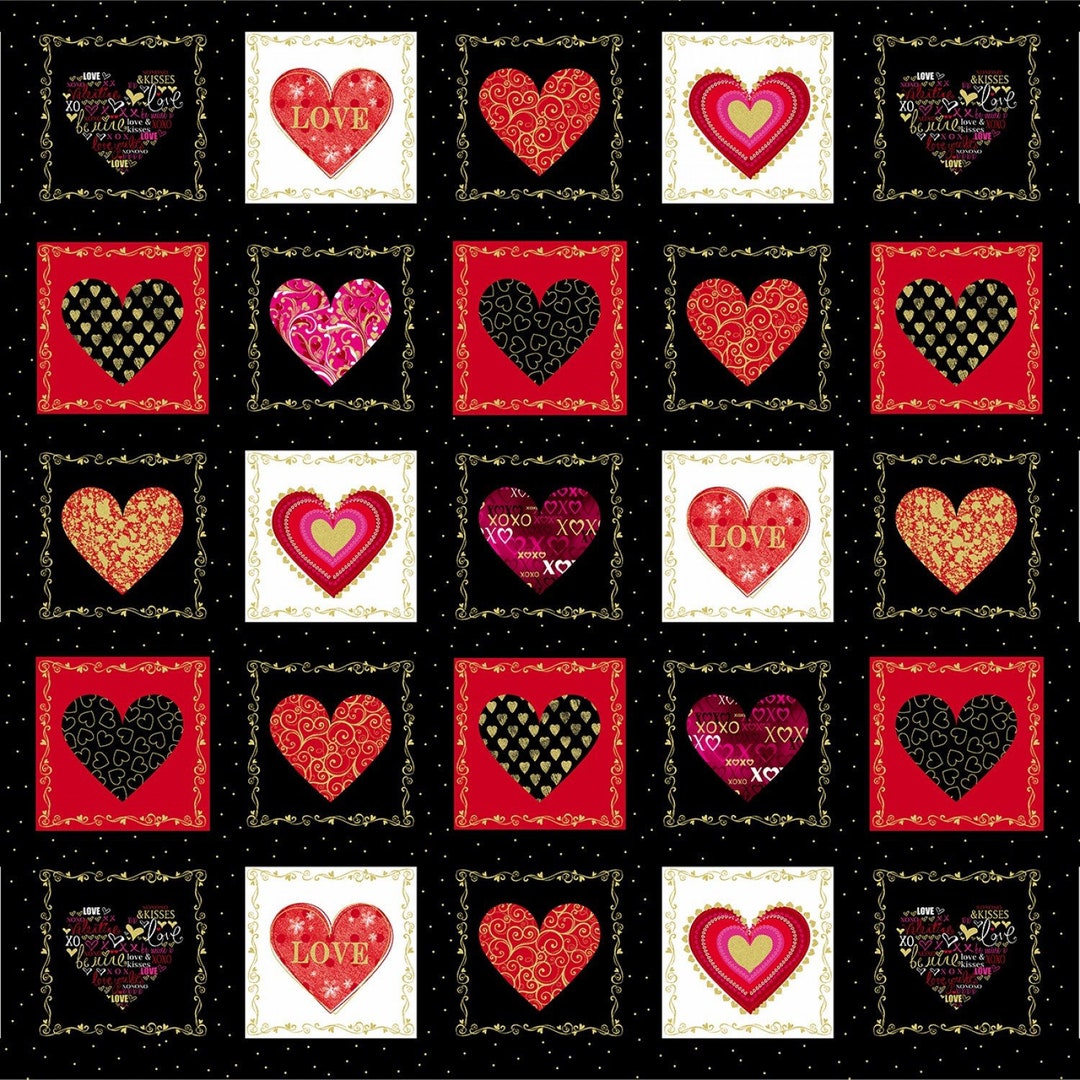 No. 134 - HAVE A HEART PANEL Fabric Heart Boxes Squares - Cherish ...