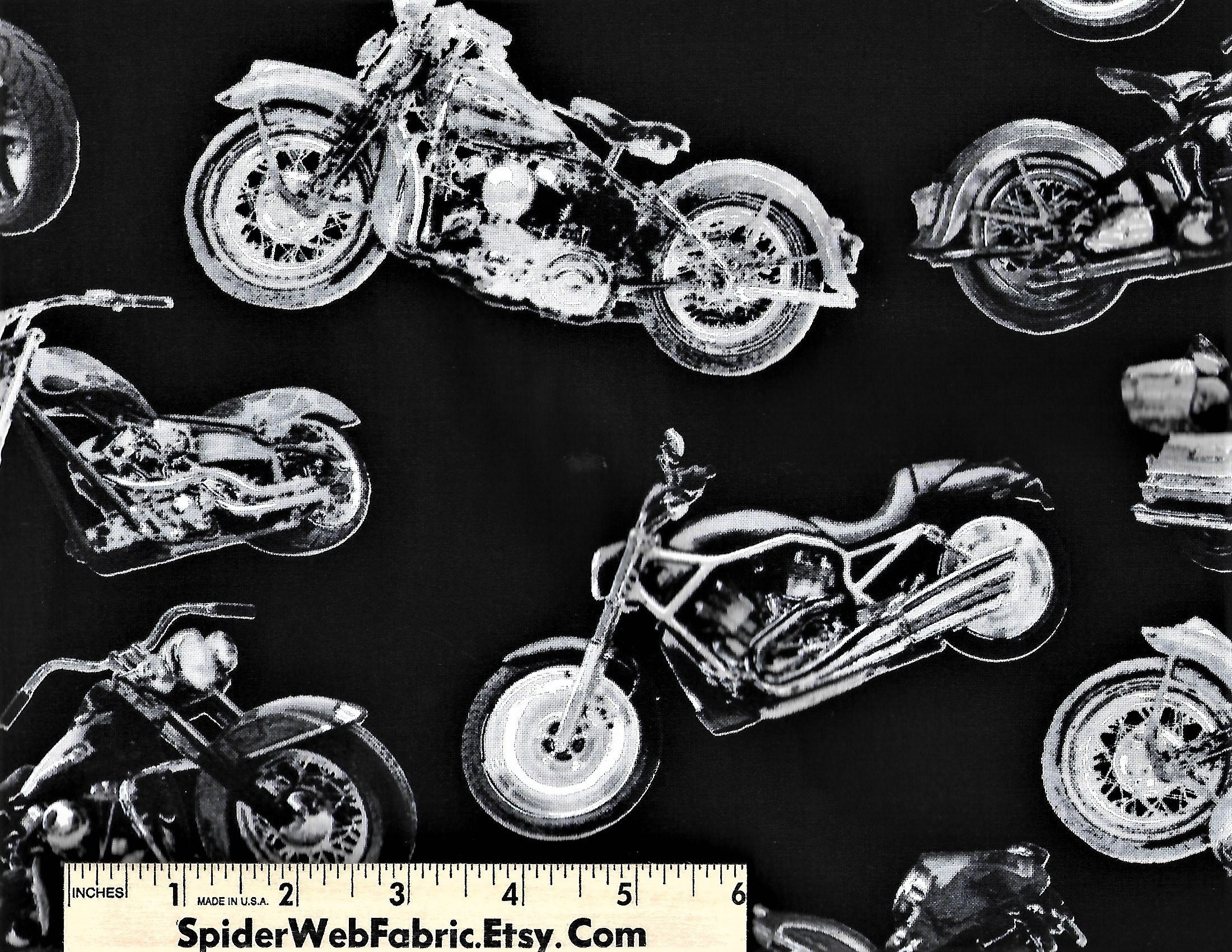 BIKER HEAVEN MOTORCYCLES Fabric Choppers MotorBikes Bikers | Etsy