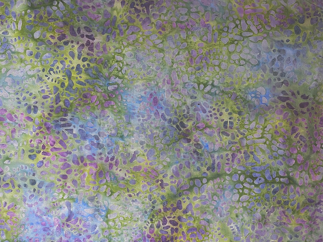 EXOTIC TURTLE SHELL Batik Fabric Shades of Purples Grays Blues Greens ...