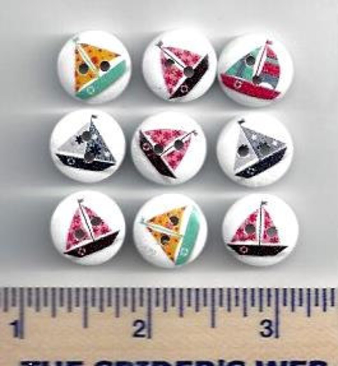 Wooden SAIL BOAT BUTTONS - Round Wood Buttons W/ Sailboats ...