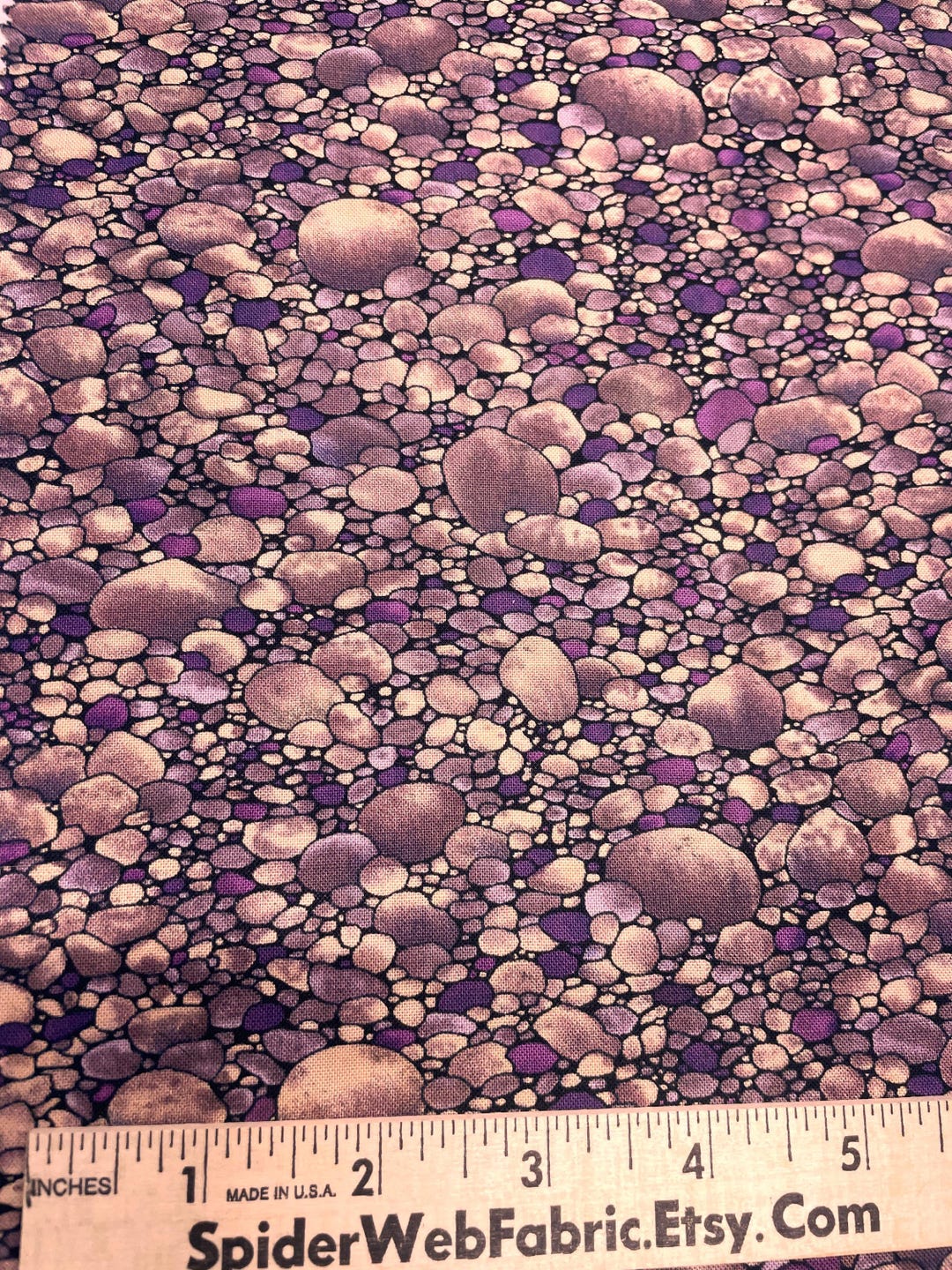 GRAVEL STONES Fabric -shades of Purple Violet Amethyst Sand Pebbles ...
