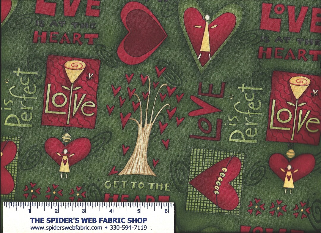 Love Tree Fabric by Debbie Mumm: Hearts & Roses Cotton Quilt Fabric - Etsy