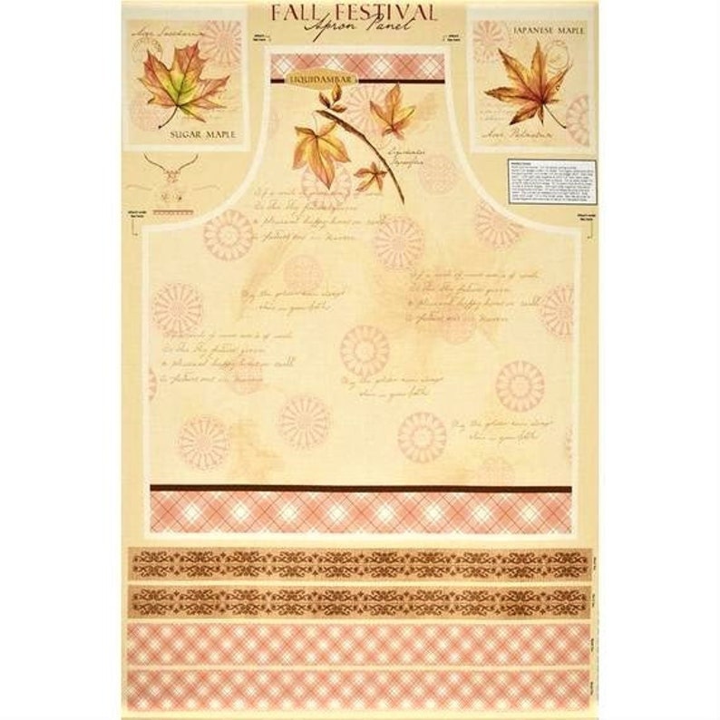 FALL FESTIVAL Apron Panel Fabric Maple Tree Leaves Kitchen - Etsy