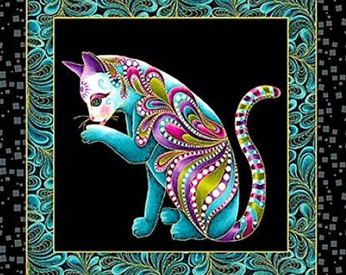 ARIST-O-CATS PANEL Fabric - by Benartex Catitude 3 Squares- Cats ...