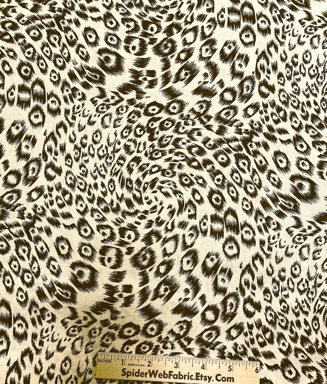 SWIRLING LEOPARD Fabric Jaguar Cheetah Cats Jungle Animal Big Cat -NOT ...