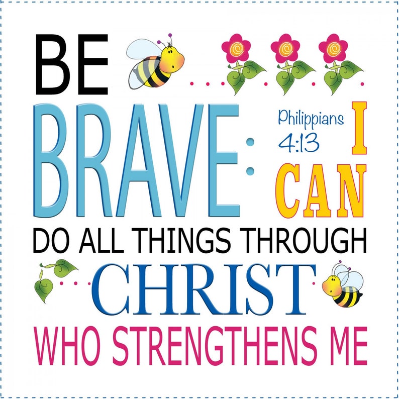 BE BRAVE Art Panel Fabric - 6 Inch Square Quilt Block Inspirational ...